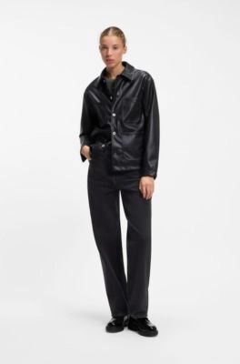 Hugo Wide-leg Loose-fit Jeans In Cotton