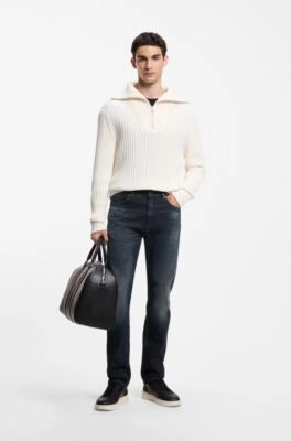 Hugo Slim-fit Jeans In Vintage-wash Stretch Denim