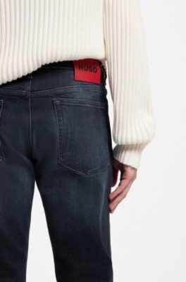 Hugo Slim-fit Jeans In Vintage-wash Stretch Denim