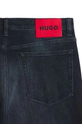 Hugo Slim-fit Jeans In Vintage-wash Stretch Denim