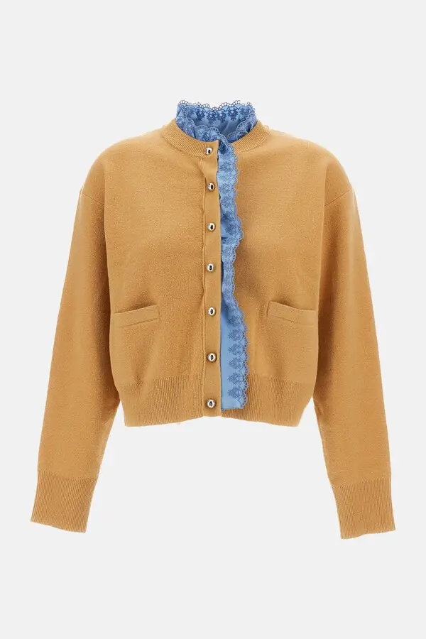 Rabanne Cardigan With Satin Insert - Multicolor