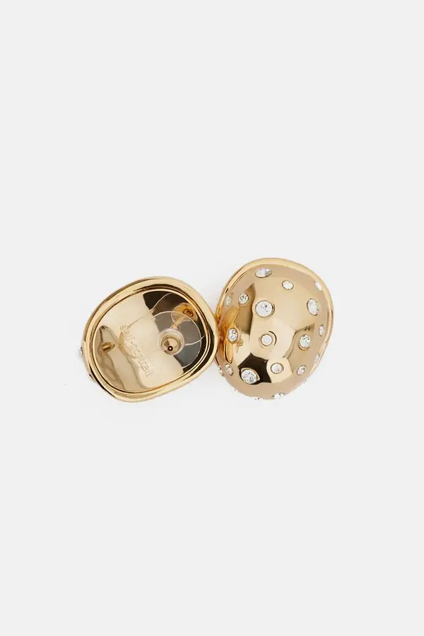 SELF-PORTRAIT Gold Curved Crystal Earring