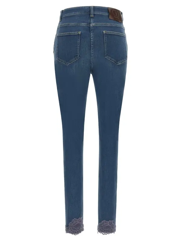 Valentino Garavani Lace Insert Jeans - Blue