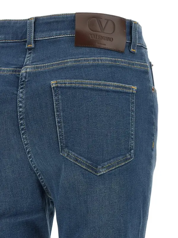 Valentino Garavani Lace Insert Jeans - Blue