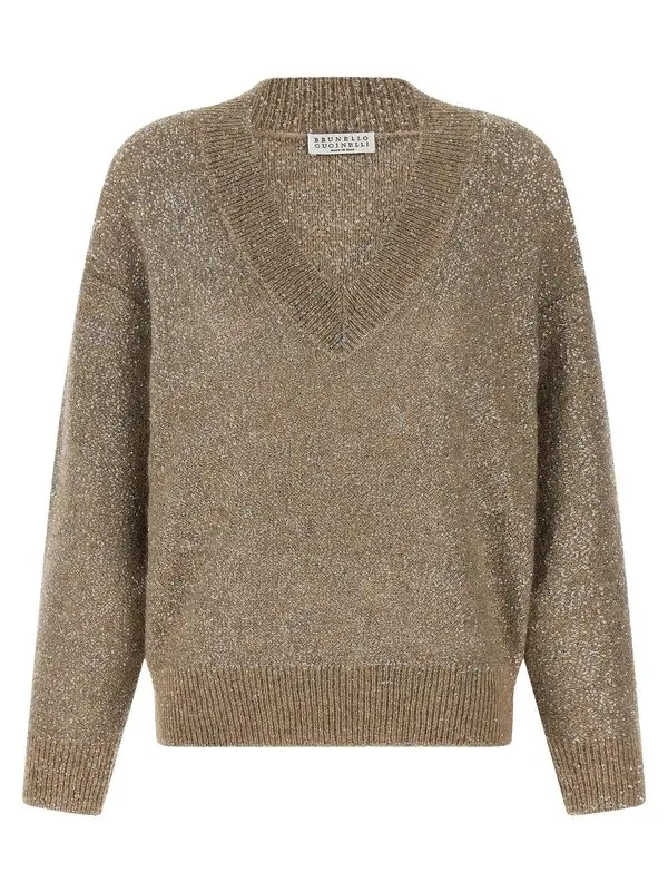 Brunello Cucinelli Dazzling Texture' Sweater - Cream