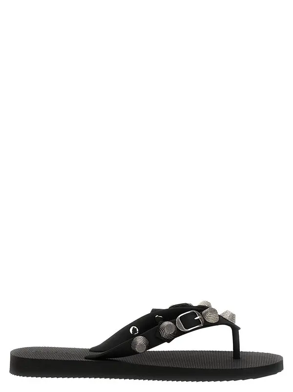 Balenciaga Holiday Capsule 'cagole' Thong Sandals - Black