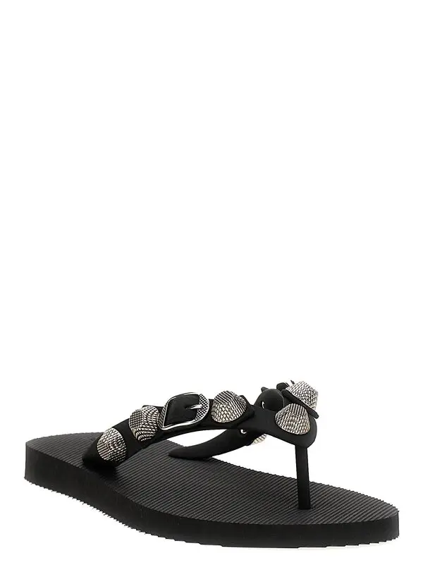 Balenciaga Holiday Capsule 'cagole' Thong Sandals - Black
