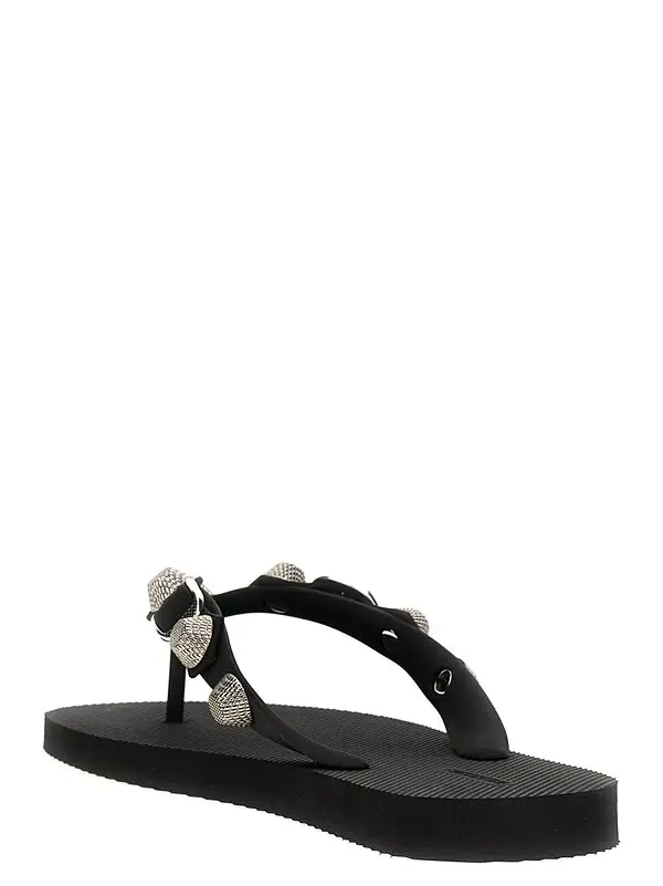 Balenciaga Holiday Capsule 'cagole' Thong Sandals - Black