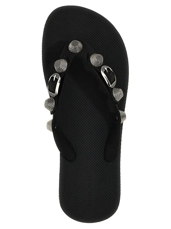 Balenciaga Holiday Capsule 'cagole' Thong Sandals - Black