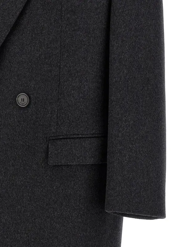 Saint Laurent Double-face Combed Wool Coat
