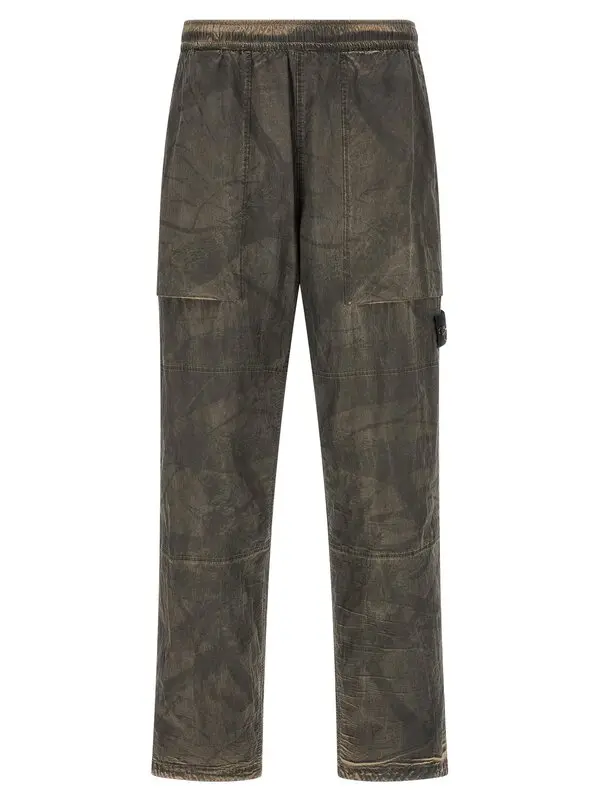 Stone Island Printed Pants With Logo Badge