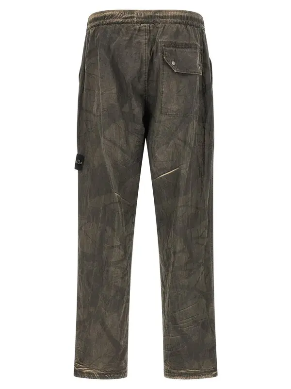 Stone Island Printed Pants With Logo Badge