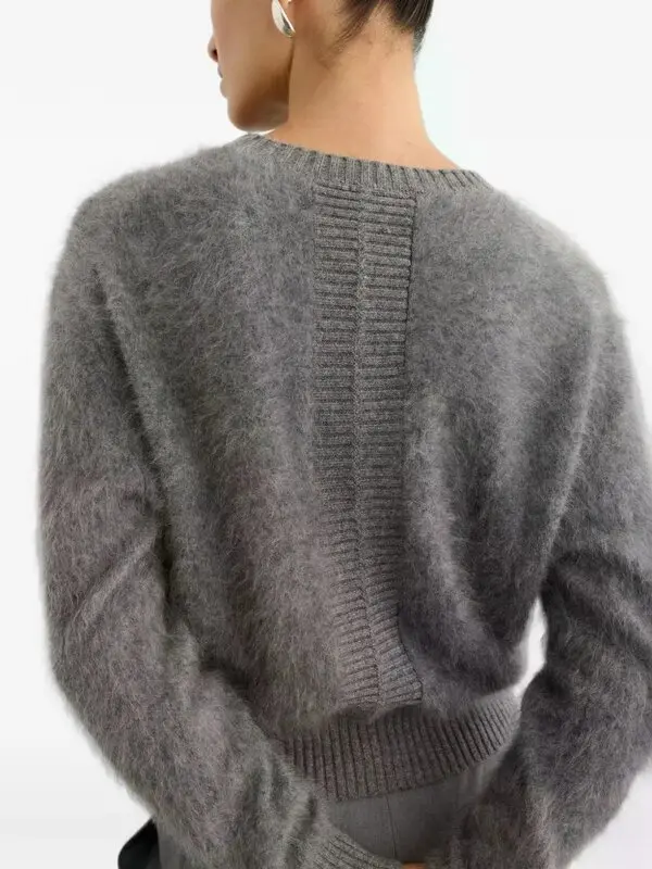 TOCCIN Brushed-knit Ribbed-trim Sweater
