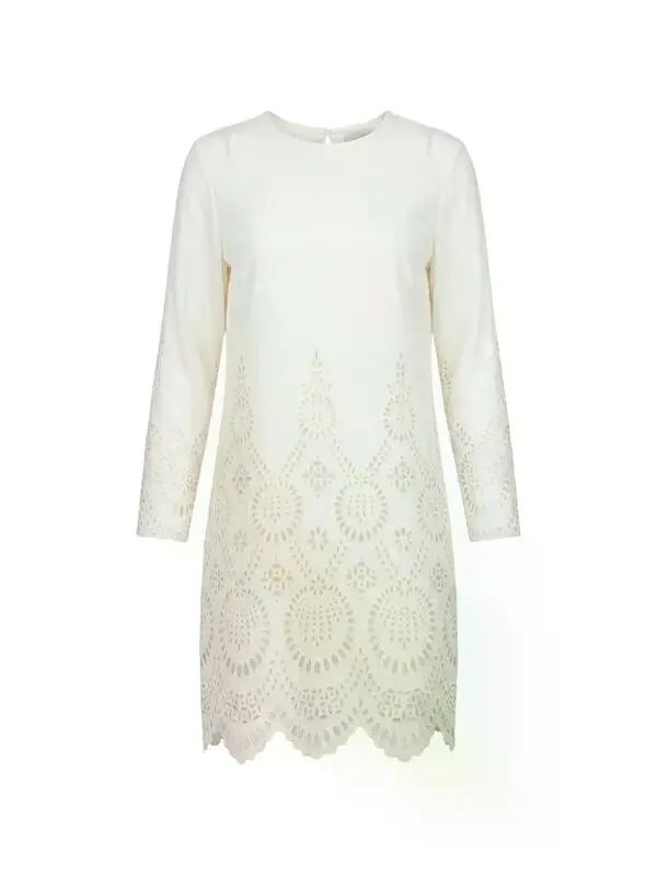 Valentino Garavani Broderie-anglaise Scalloped Dress - White
