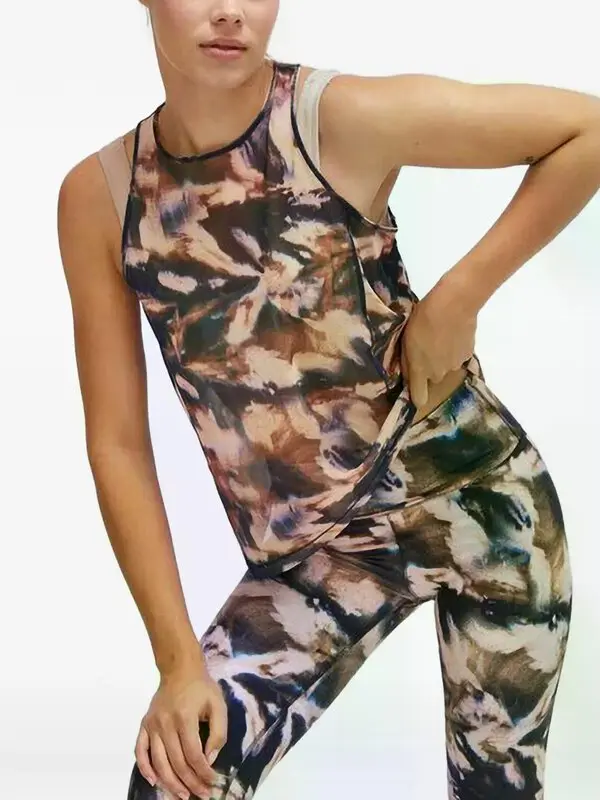 CASALL Abstract-print Sleeveless Top - Brown