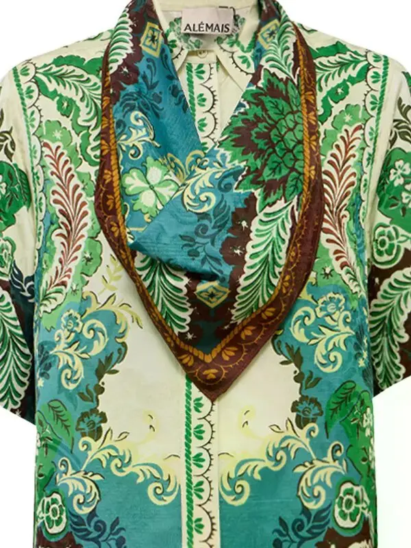 ALEMAIS Florence Botanical-print Shirt - Neutrals