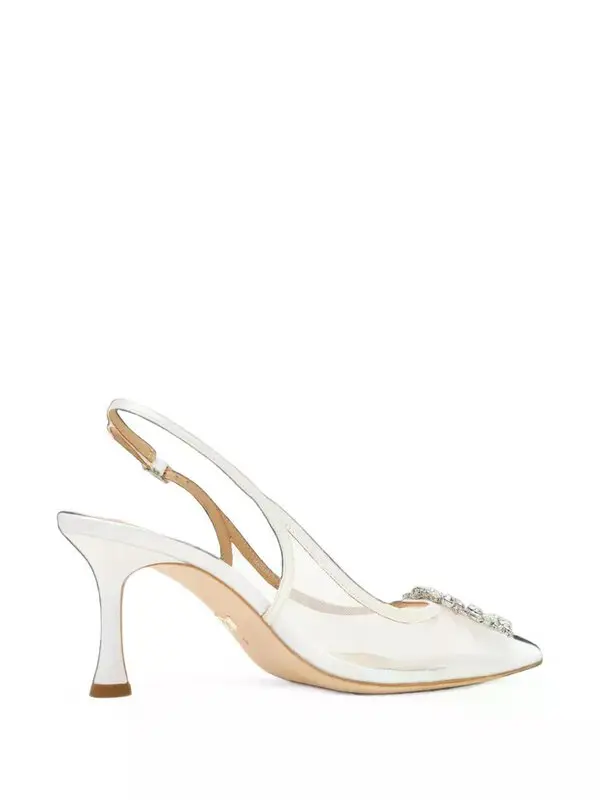 Badgley Mischka Yuta Crystal-embellished Mesh Pumps