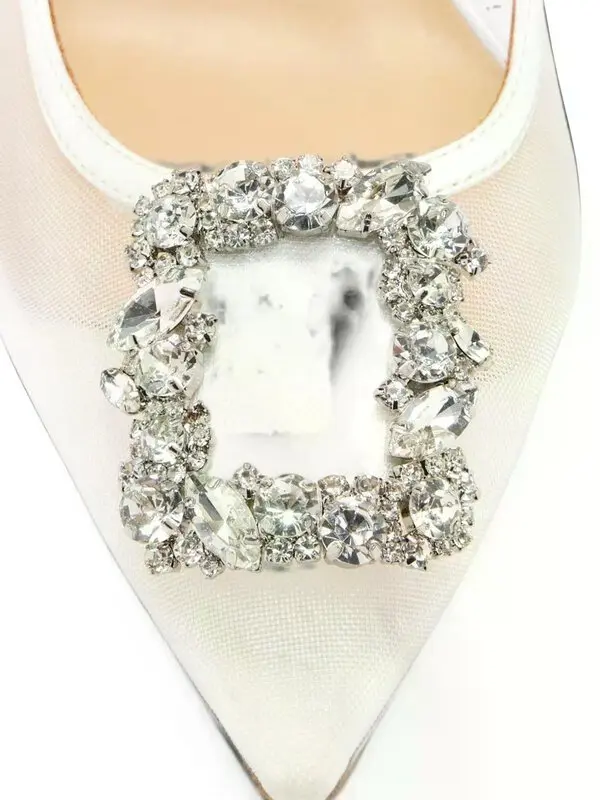 Badgley Mischka Yuta Crystal-embellished Mesh Pumps