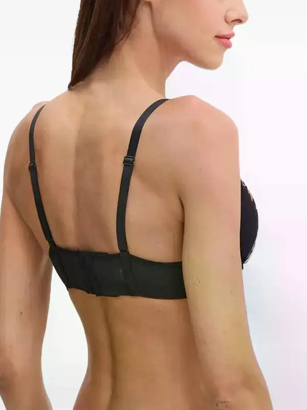 Chantelle Floral-embroidered Mesh-panel Bra - Black