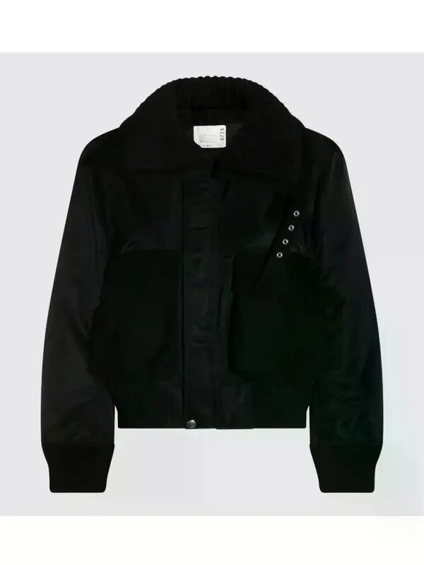Sacai Ribbed-knit Collar Jacket