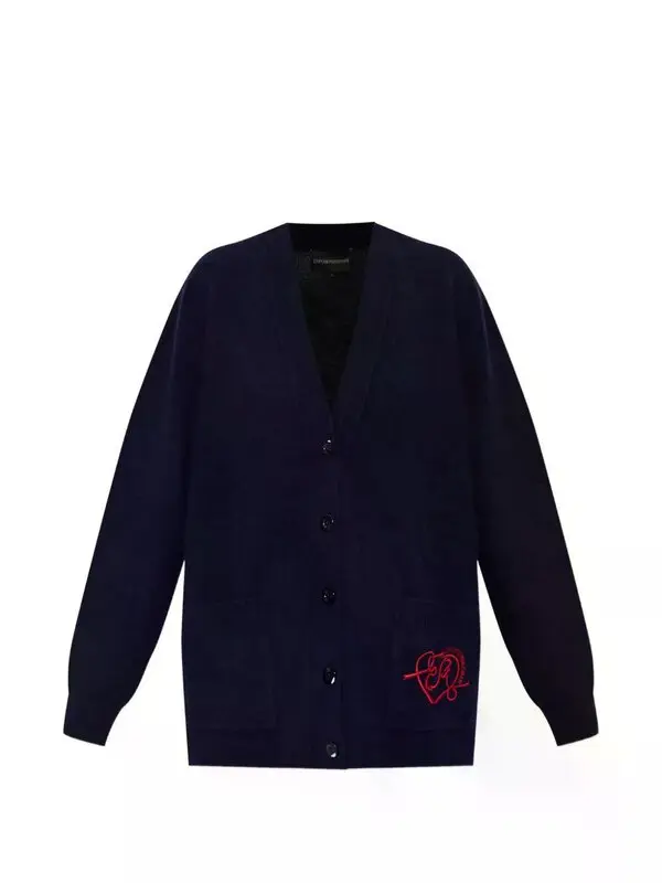 Emporio Armani Embroidered Patch-pocket Cardigan