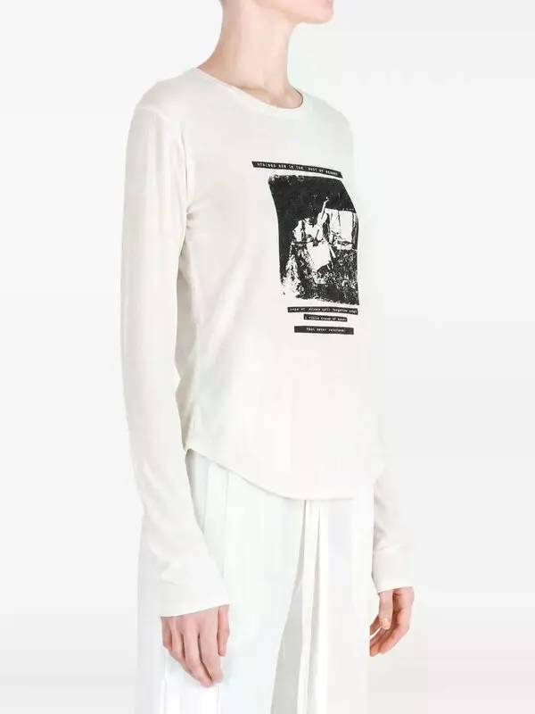 ANN DEMEULEMEESTER Dot Graphic-print Long-sleeved T-shirt - White