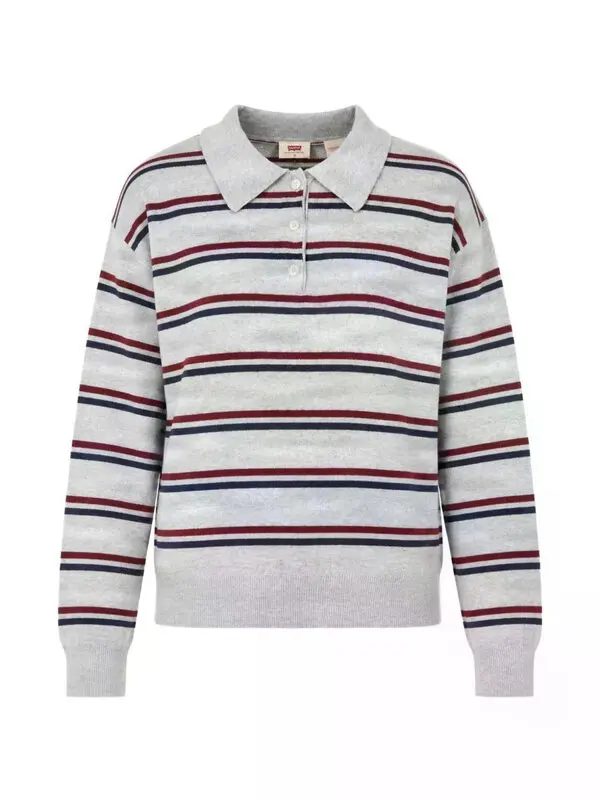 LEVI'S Striped Polo Shirt - Grey