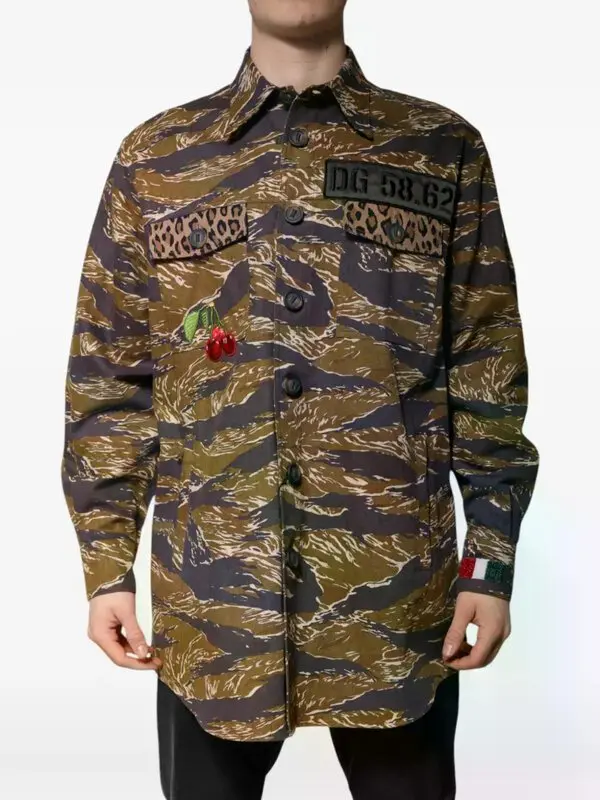 Dolce & Gabbana Tiger-stripe Leopard-print Jacket