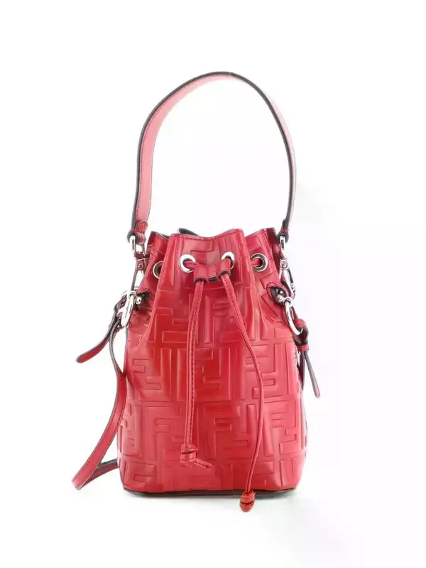 Fendi Mon Tresor Zucca Embossed Leather Mini Bucket Bag