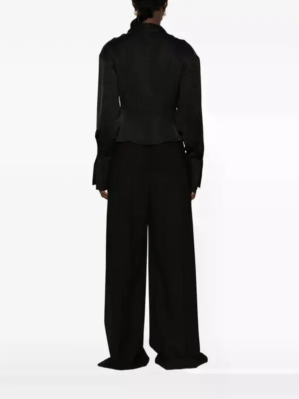 Andamane Draped Long-sleeve Blouse