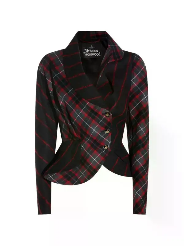 VIVIENNE WESTWOOD Stormy Tartan-check Asymmetric Jacket