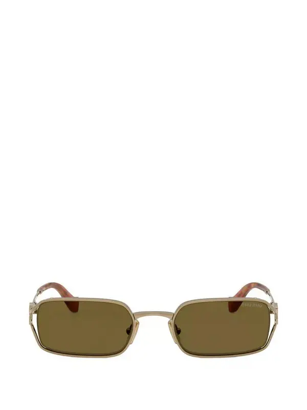 Miu Miu Rectangle-frame Sunglasses - Gold