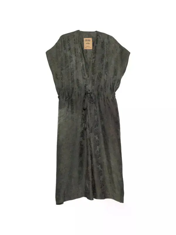 UMA WANG Jacquard-woven Drawstring-waist Dress - Green