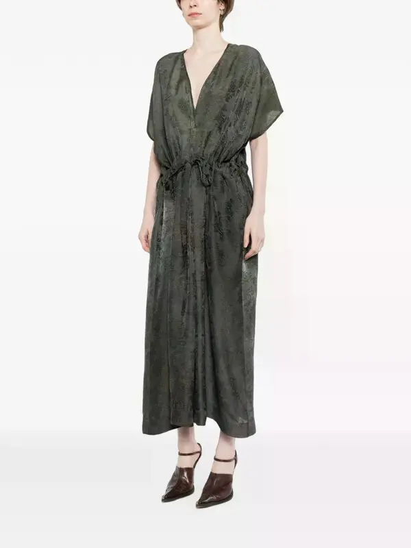UMA WANG Jacquard-woven Drawstring-waist Dress