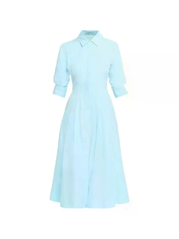 Simkhai Jazz Pintuck A-line Midi Shirt Dress - Blue