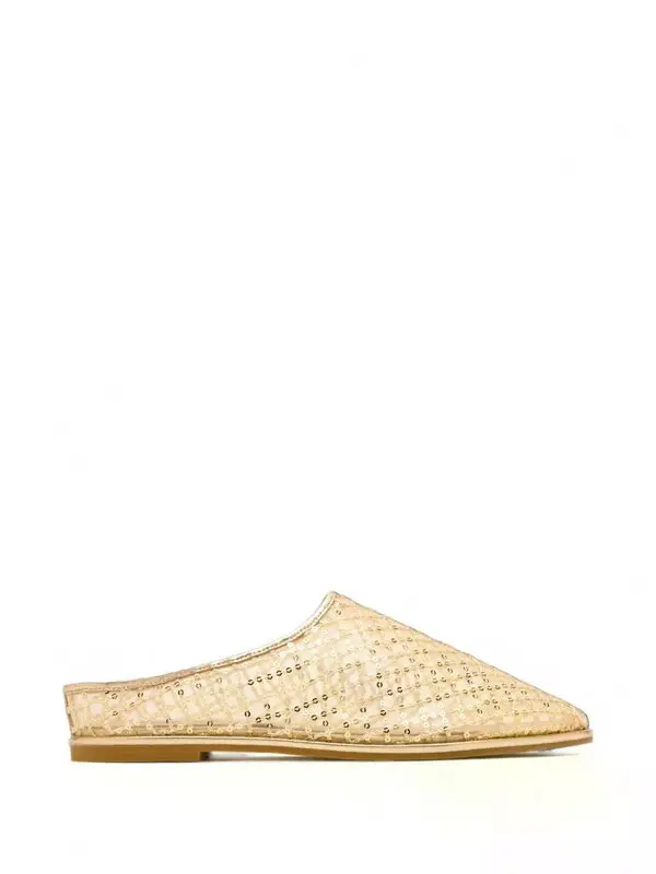 Badgley Mischka Yumi Sequin-embellished Mules - Gold