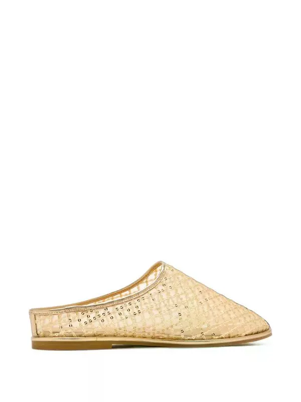 Badgley Mischka Yumi Sequin-embellished Mules