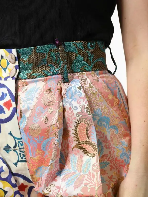 Dolce & Gabbana Patchwork Pleated Shorts
