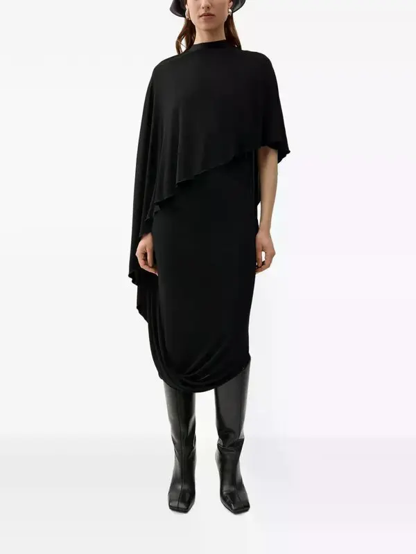 Rodebjer Kate Caped Asymmetrical Midi Dress