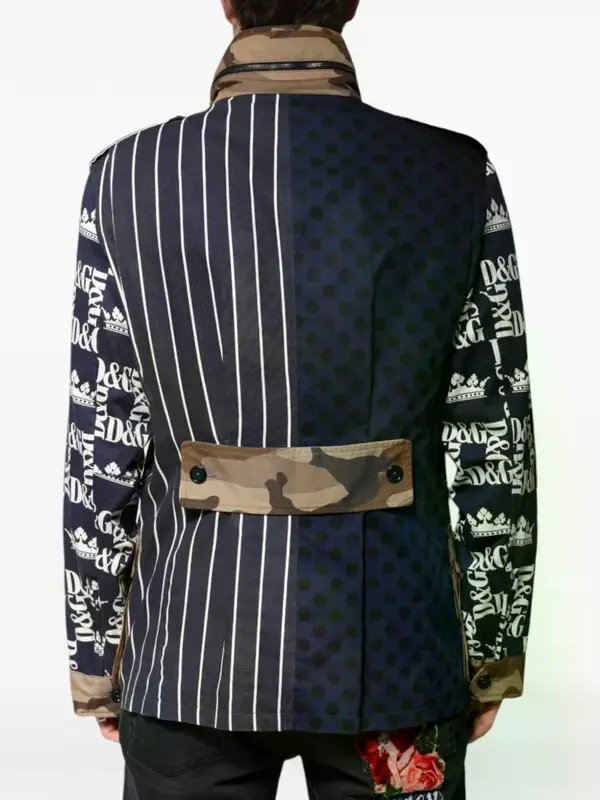 Dolce & Gabbana Patchwork Logo-print Military Jacket