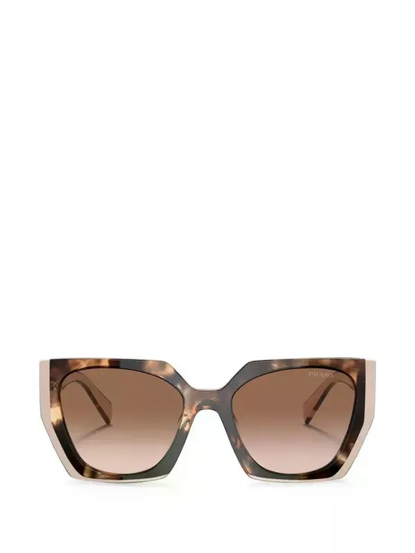Prada Geometric-frame Sunglasses - Brown