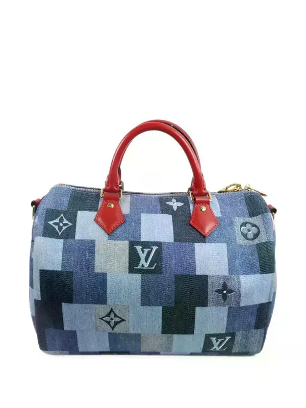 LOUIS VUITTON Speedy Bandoulière Monogram Denim Tote Bag