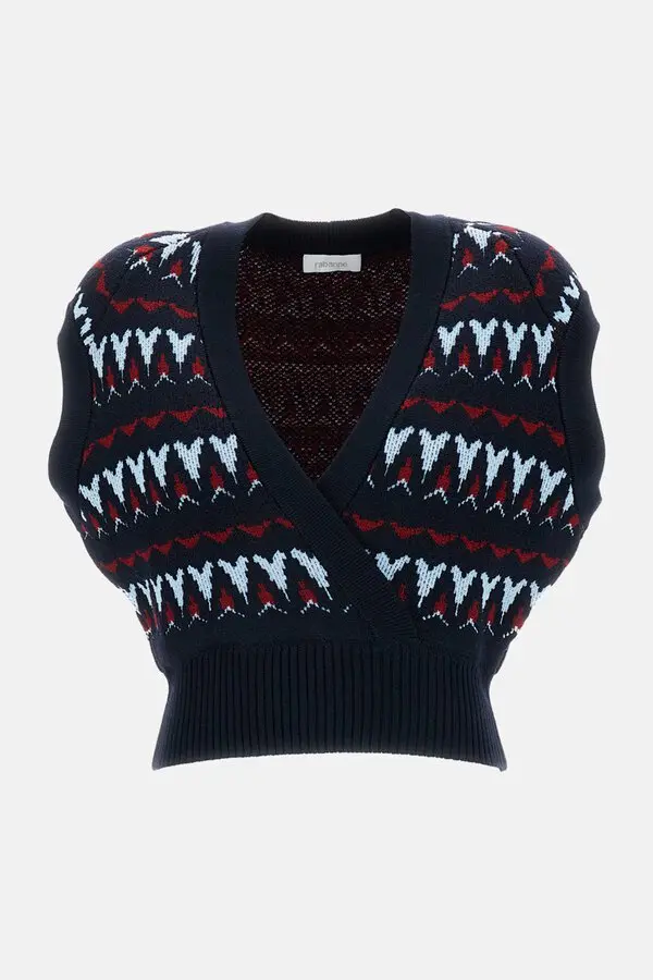 Rabanne V-neck Knit Vest - Multicolor
