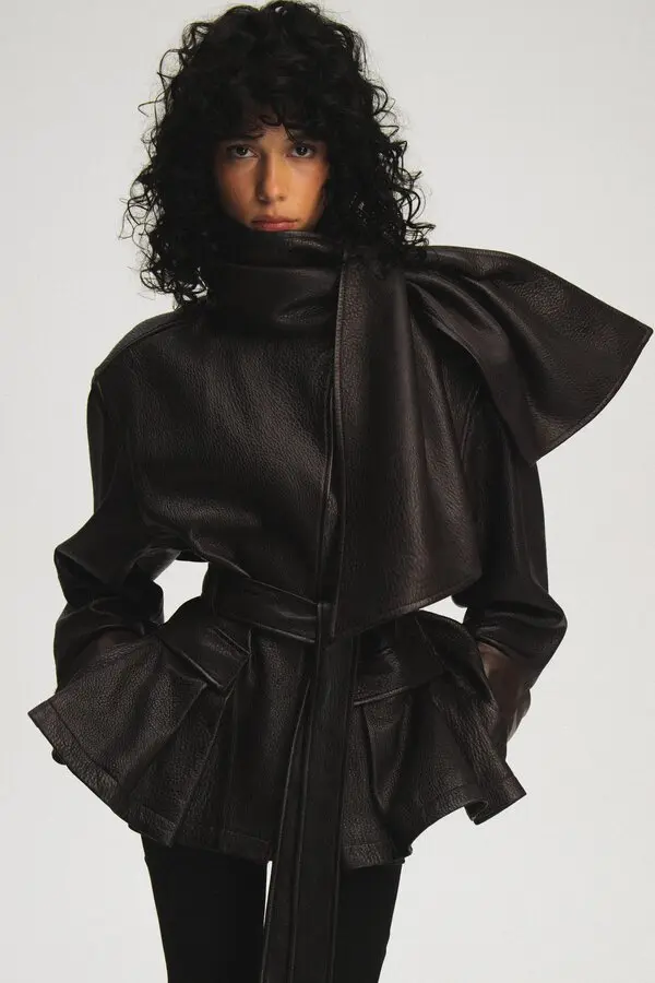 Arakii Belted Leather Jacket