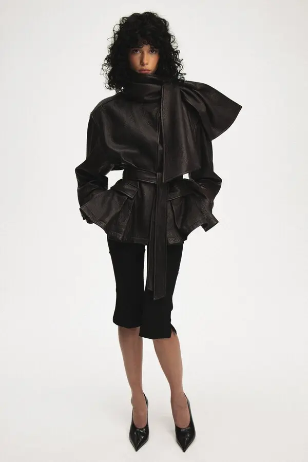 Arakii Belted Leather Jacket