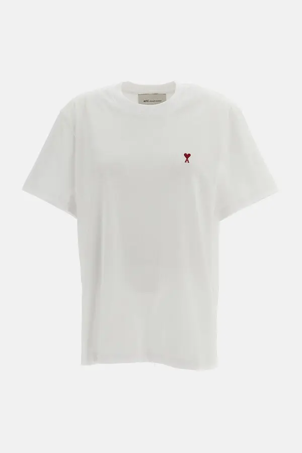 AMI Paris Tshirt With Red De Coeur - Multicolor