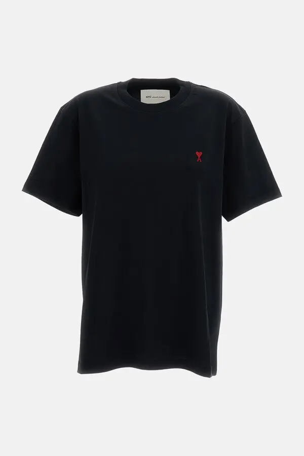 AMI Paris Tshirt With Red De Coeur - Multicolor