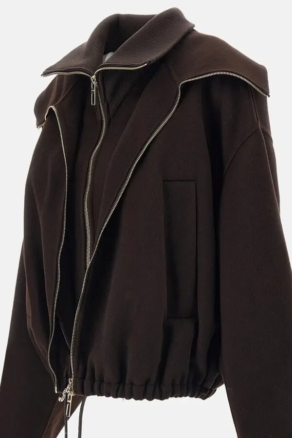 Sportmax Wool Bomber Jacket With Removable Bib
