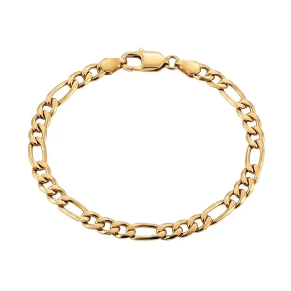 HARFI Plated Figaro Chain Bracelet For
