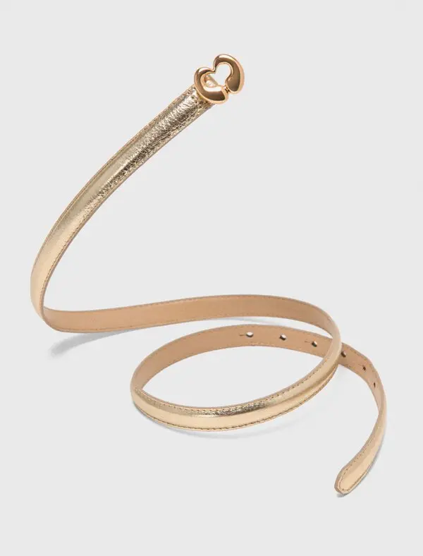 Maje Slim Metallic Leather Belt